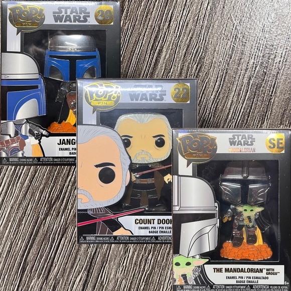 Funko | Accessories | Funko Pop Pins Star Wars Set Count Dooku Jango ...